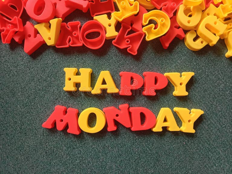 Happy Monday Text 3d Alphabet Template Design Stock Photo - Image of ...