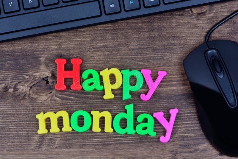 Happy Monday Words on Table Stock Photo - Image of keyboard ...