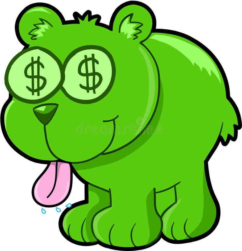 Happy Money Bear Vector Illustration Art Stock Vector - Illustration of ...