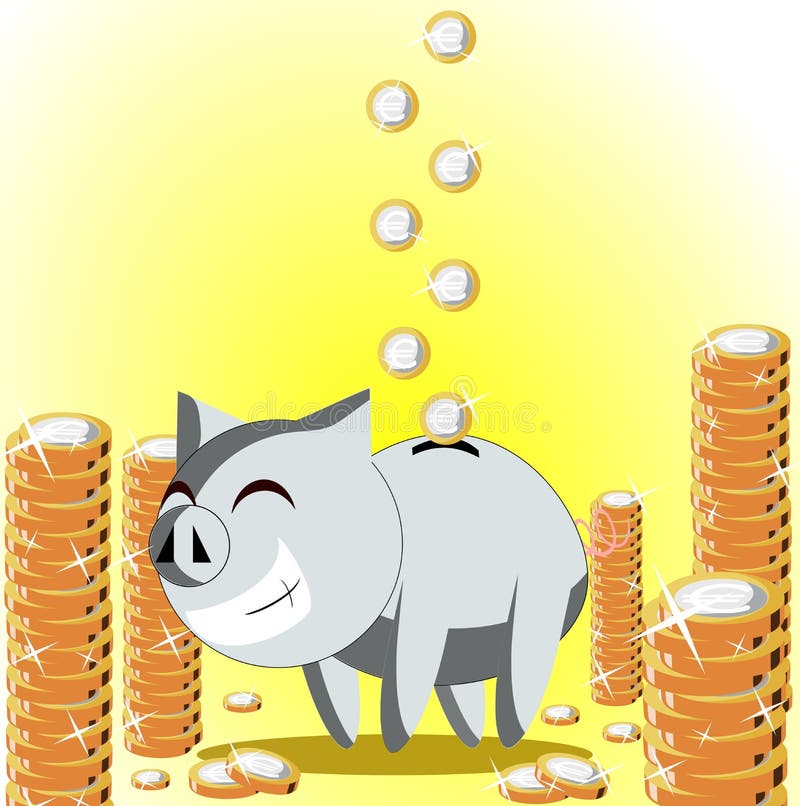 Happy Money Box, Savings, Economy, Money, Cartoon. Stock Illustration ...