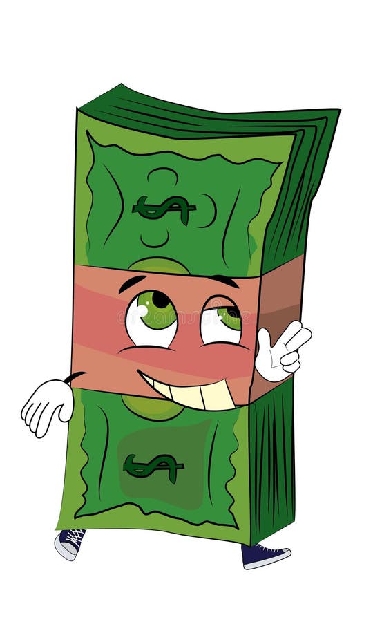 Happy money cartoon stock illustration. Illustration of happiness ...