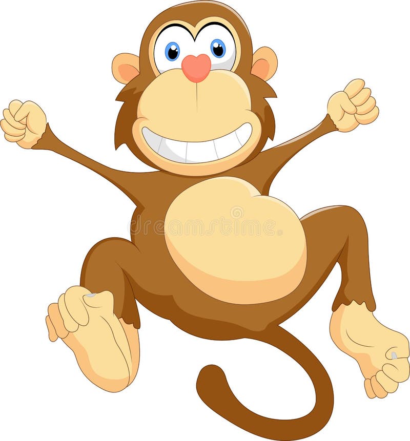 Happy monkey cartoon stock vector. Illustration of cute - 59495283