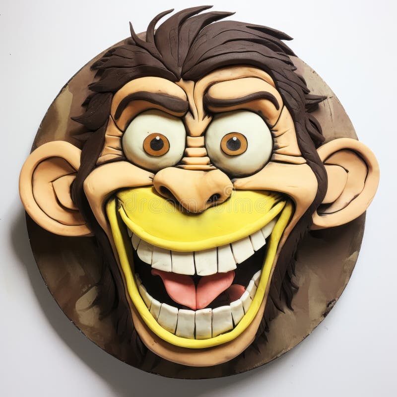 Happy Monkey Face Cake: Hyperrealistic Murals, Cartoon Compositions ...