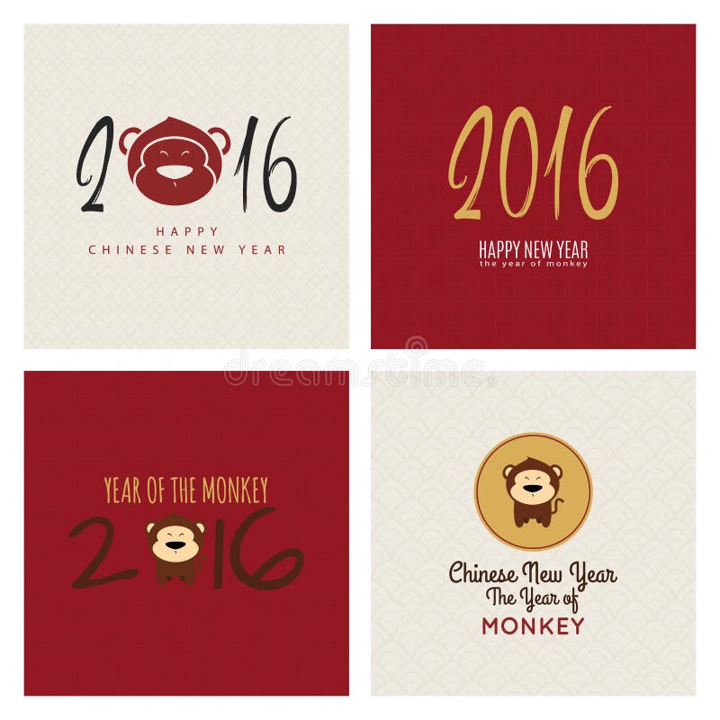 Happy monkey year stock vector. Illustration of graphic - 67592810