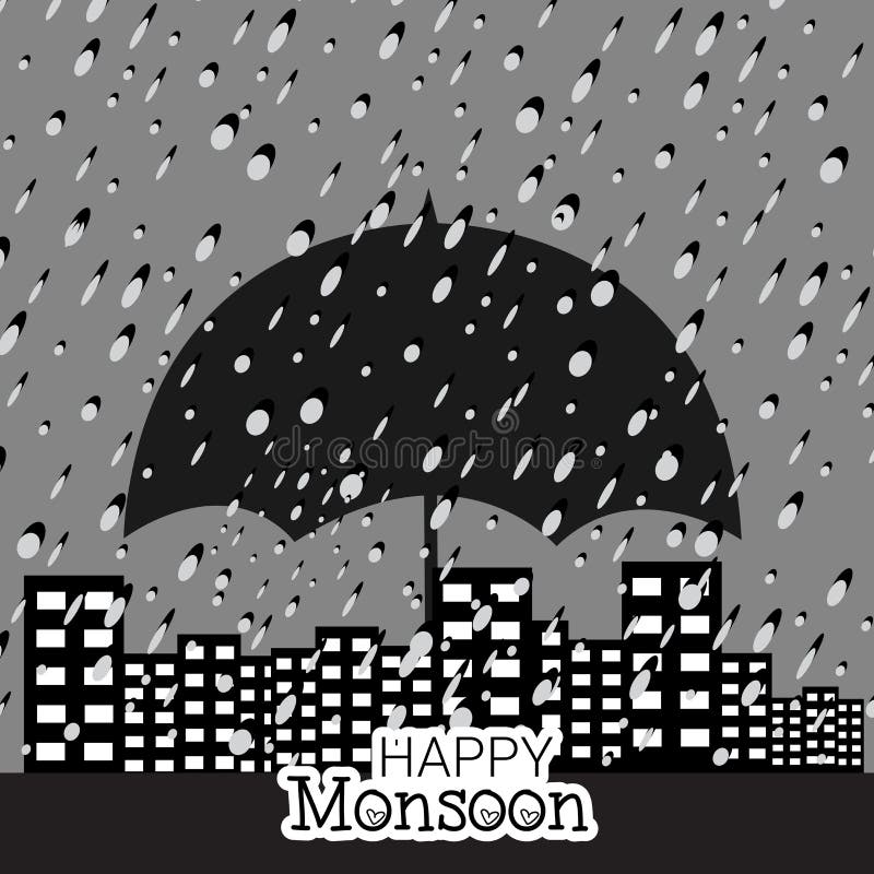 Happy Monsoon. stock illustration. Illustration of label - 159824293