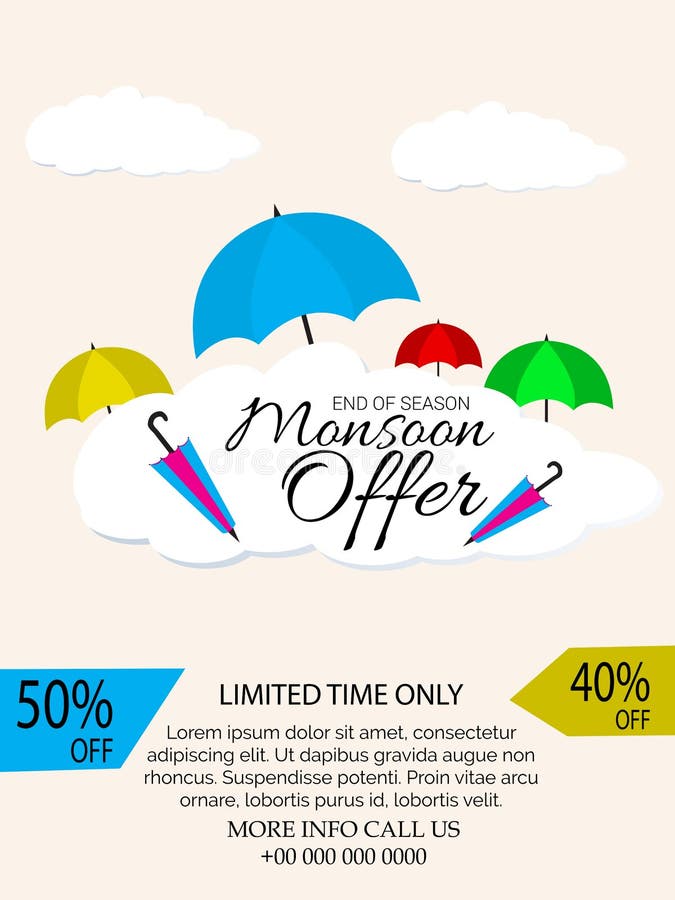 Happy Monsoon. stock illustration. Illustration of sale - 159824133