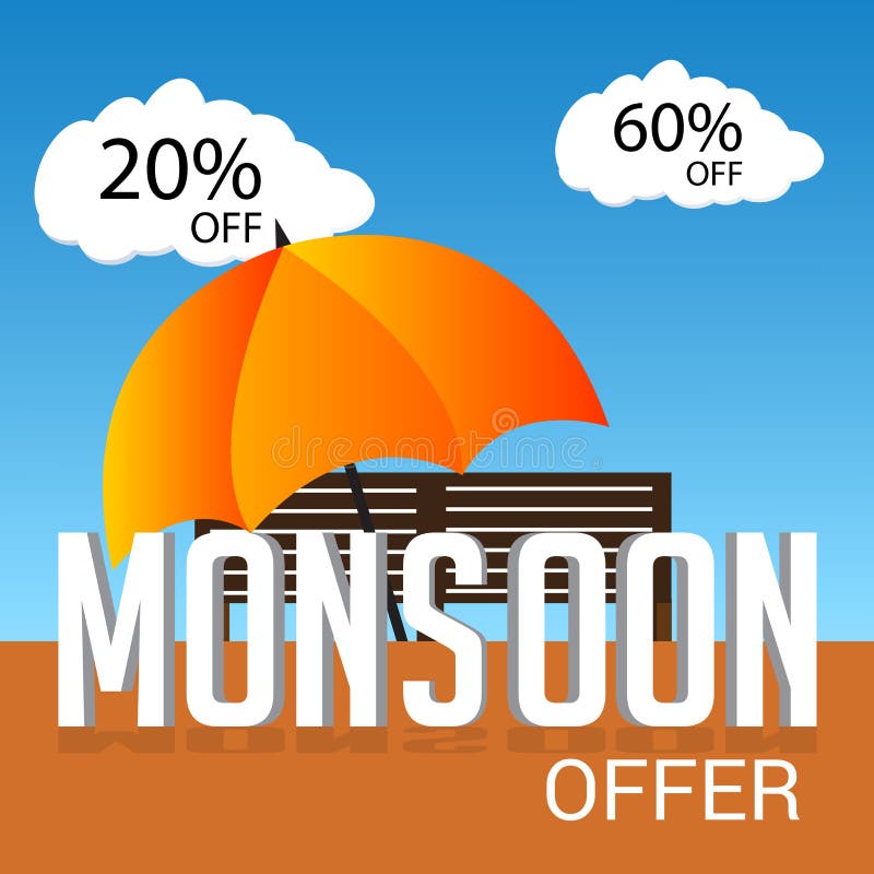 Happy Monsoon. stock illustration. Illustration of banner - 159824411