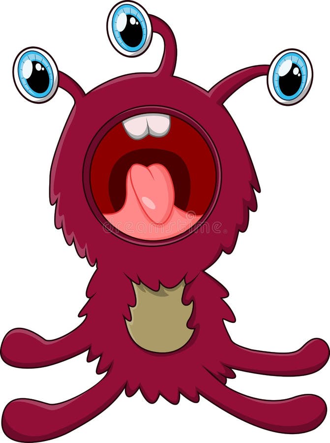 Happy monster cartoon stock vector. Illustration of happy - 62524629