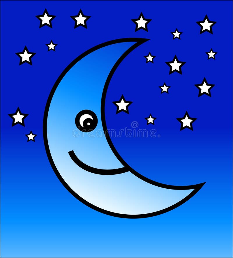 Happy Moon stock illustration. Illustration of illustrated - 638018