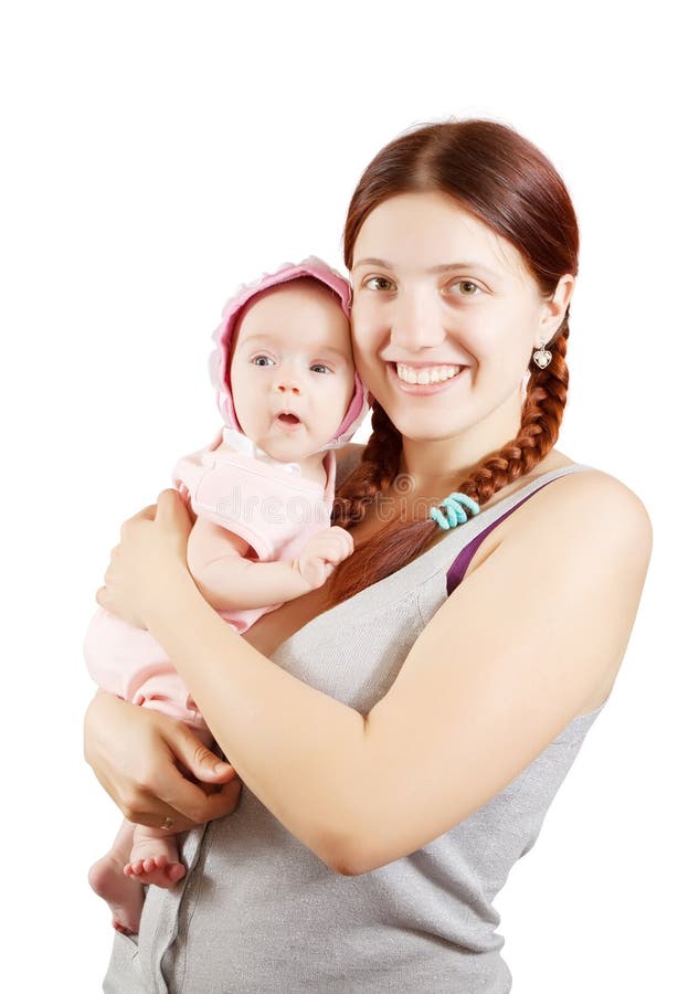 Young Mother and Her Girl in a Baby Carrier Stock Photo - Image of baby ...