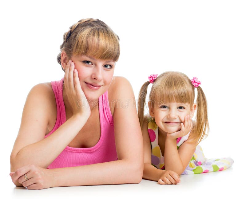 Mother and Daughter on the Beach Stock Photo - Image of child, happy ...
