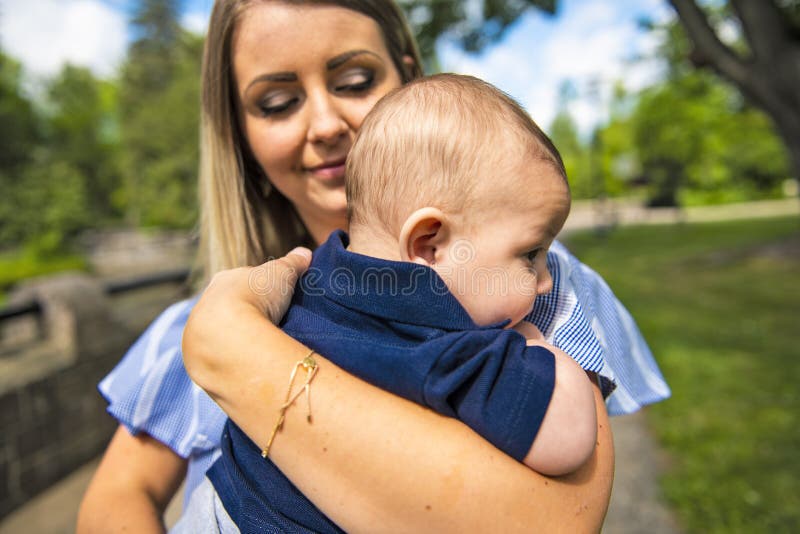 Mother and Son Having Fun on Sofa Together Stock Image - Image of ...