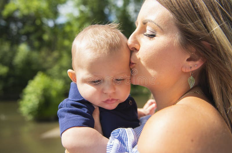 Mother and Son Having Fun on Sofa Together Stock Image - Image of ...