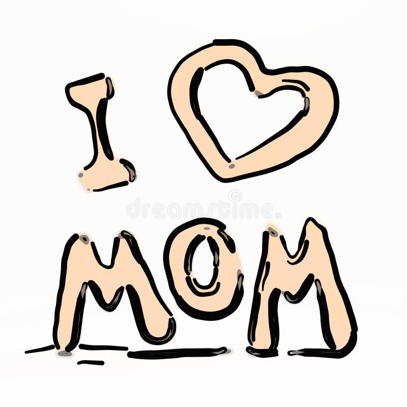 Happy Mother S Day Flying Painted Letters. 2D Illustration Stock ...