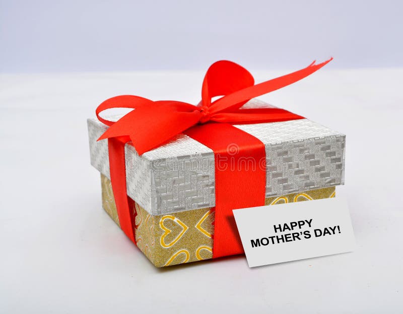 Happy Mother S Day with Gift Box Stock Photo - Image of ribbon ...
