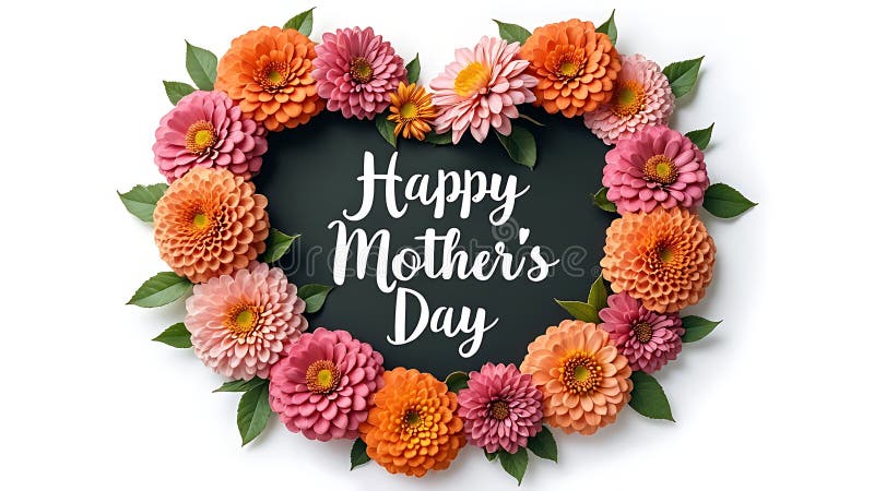 Happy Mother S Day Graphic with Hearts Stock Illustration ...