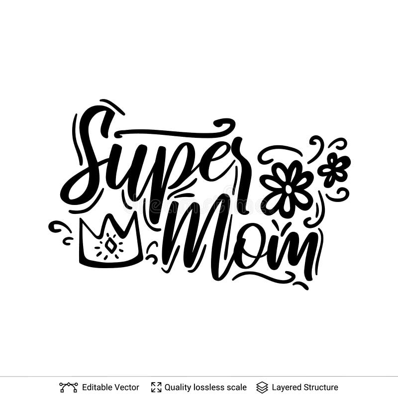 Happy Mother`s Day Greeting Text Black on White. Stock Vector ...
