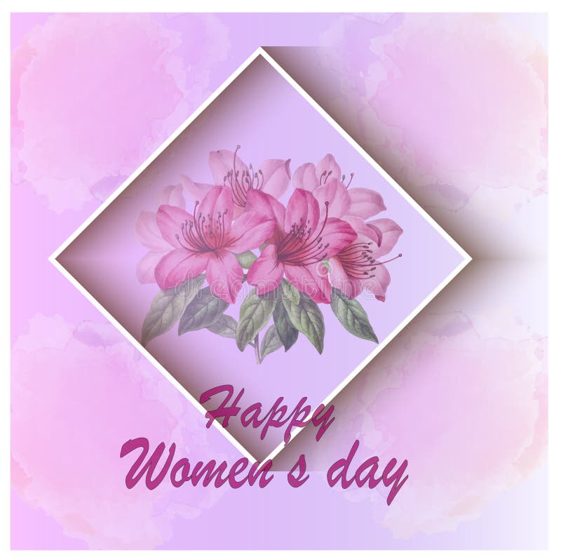 Women `s Day Greeting Card with Flowers Background Stock Vector ... Women `s Day Greeting Card with Flowers Background Stock Vector ...