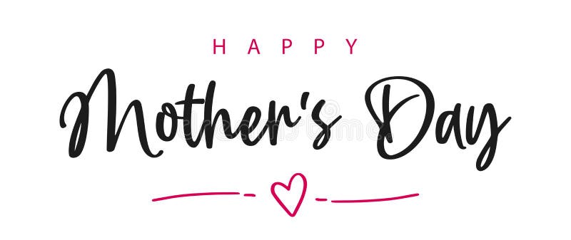 Happy Mother S Day Lettering With Heart Vector Illustration Stock