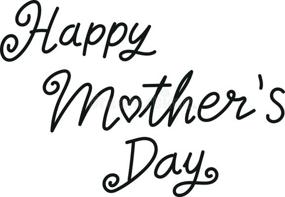 Happy Mother S Day Text in Elegant Script Font. Mother S Day Concept ...