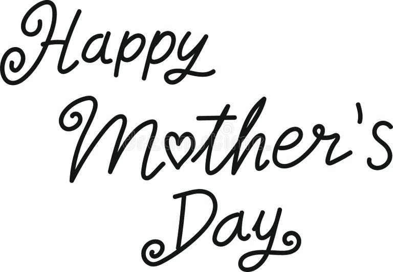 Happy Mother S Day Text in Elegant Script Font. Mother S Day Concept ...