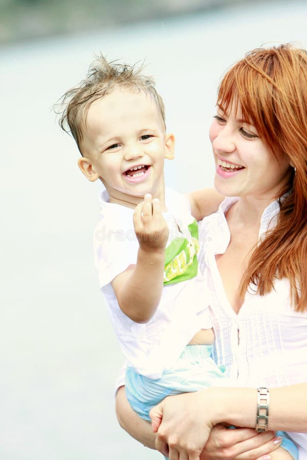 Happy mother and son stock photo. Image of love, outdoors - 10037254