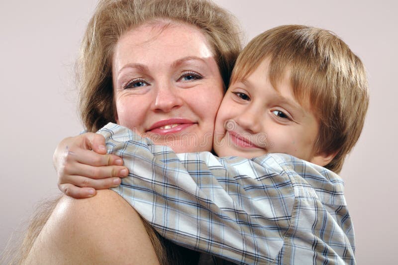 Happy mother and son stock image. Image of studio, male - 21840577