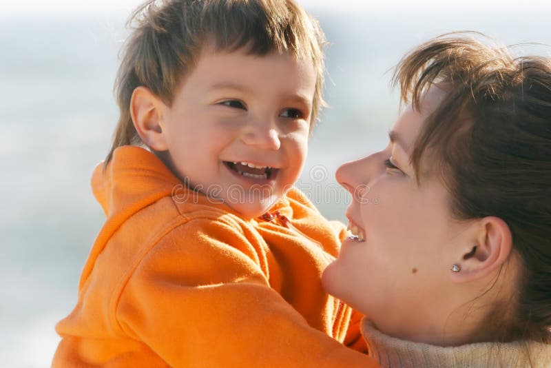 Happy Mother and Son Playing Stock Photo - Image of love, beautiful ...
