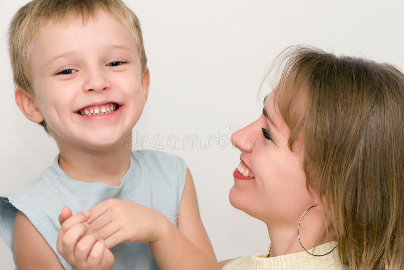 Happy Mother with the Son. Emotions Stock Image - Image of family ...