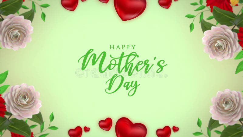 Happy Mothers Day Animated Motion Graphics Stock Video - Video of ...