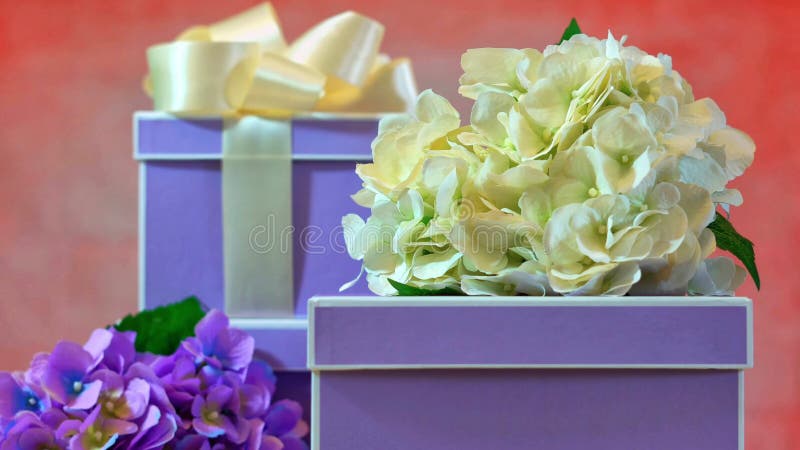 Happy Mothers Day Beautiful Lilac Purple Gift Boxes Stock Image - Image ...
