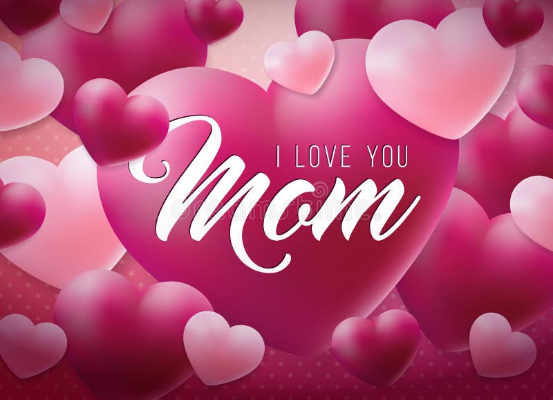 Happy Mothers Day Greeting Card Design With Flower And Typographic