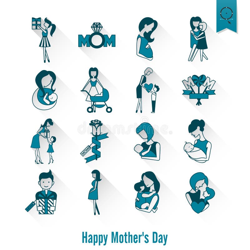 Happy Mothers Day Icons stock vector. Illustration of heart - 70481241