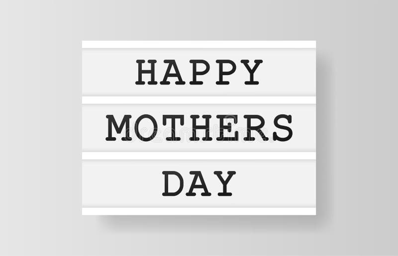 Happy Mothers Day Retro Advertising With Retro Lightbox On White