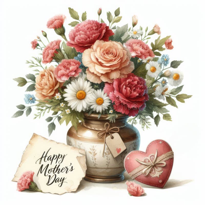 Happy Mothers Day Vintage Card Stock Illustration Illustration Of