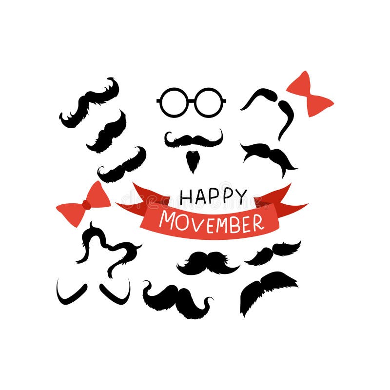 Happy Movember Design Vector Illustration Stock Vector - Illustration ...