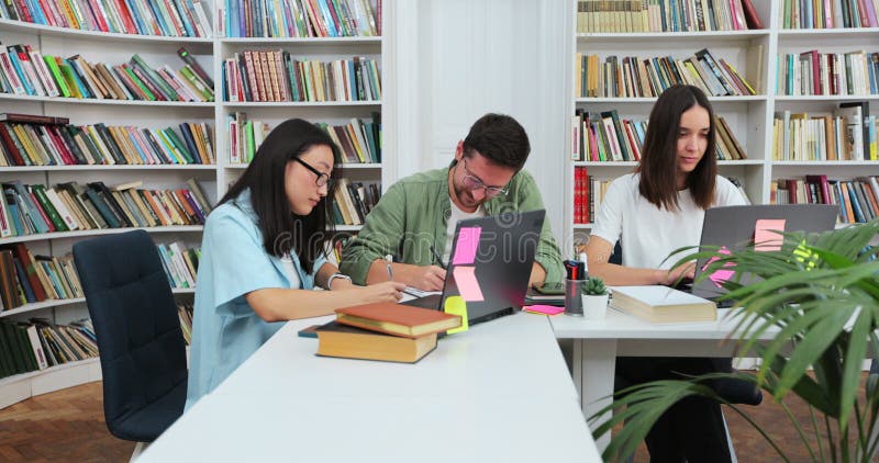 Happy Multi Ethnic College Students Smiling Look at Camera, Posing in ...