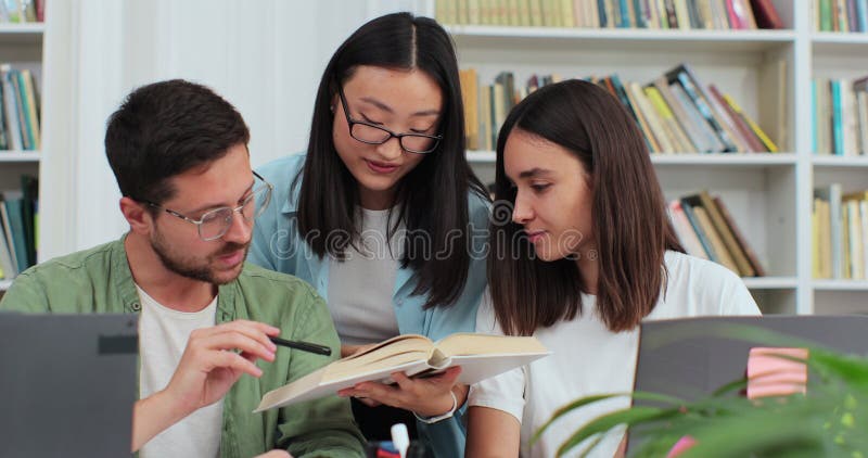 Happy Multi Ethnic College Students Smiling Look at Camera, Posing in ...