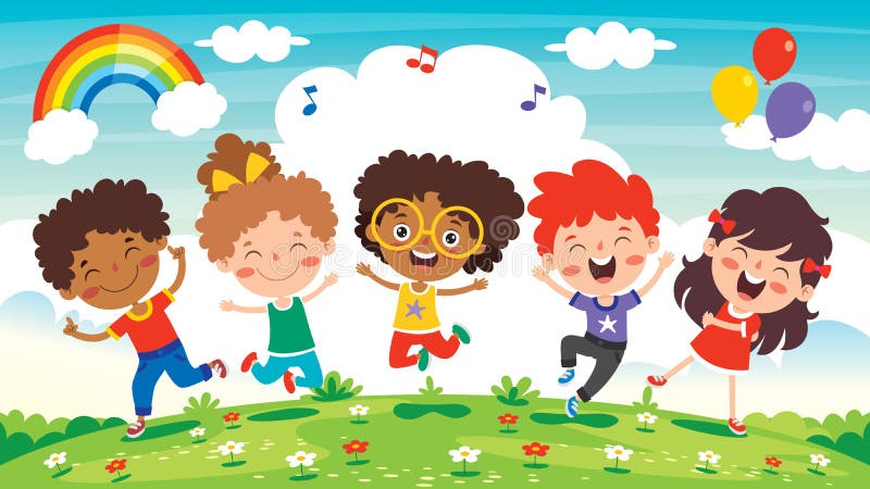 Multi Racial Children Playing Stock Illustrations – 106 Multi Racial ...