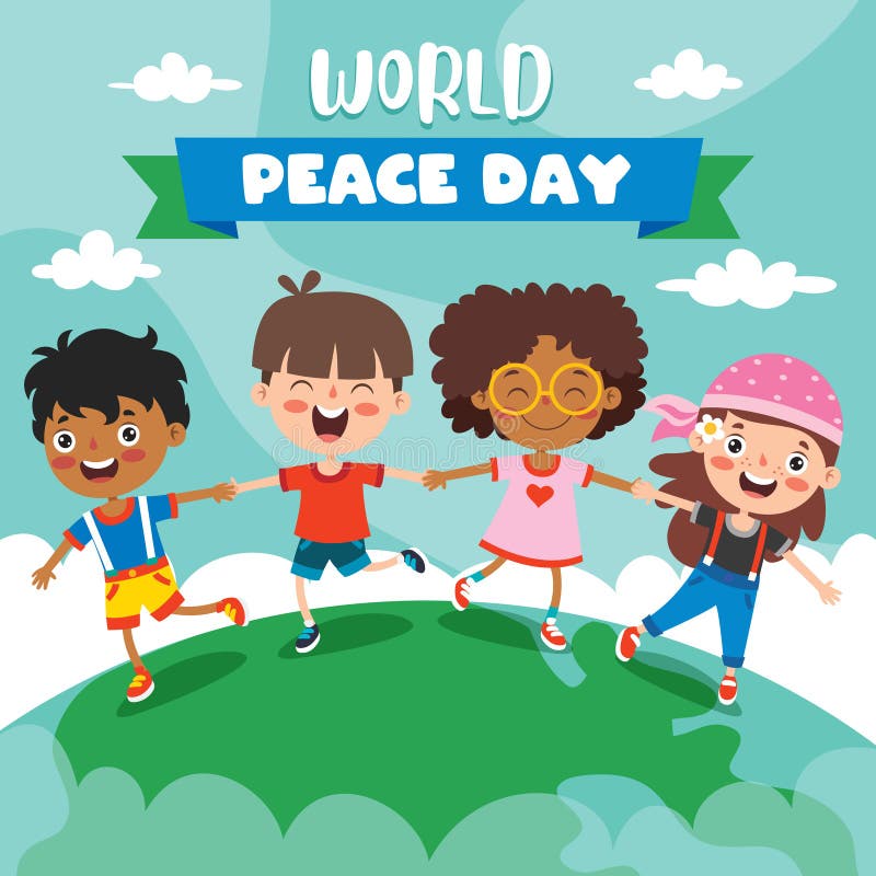 Happy Multi Ethnic Kids Playing Together Stock Vector - Illustration of ...