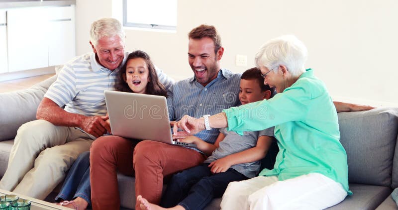 Happy Multi Generational Family Dance in Living Room Stock Video ...