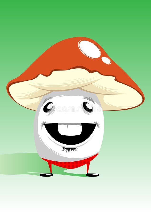 Happy_mushroom stock vector. Illustration of smile, happy - 16541067