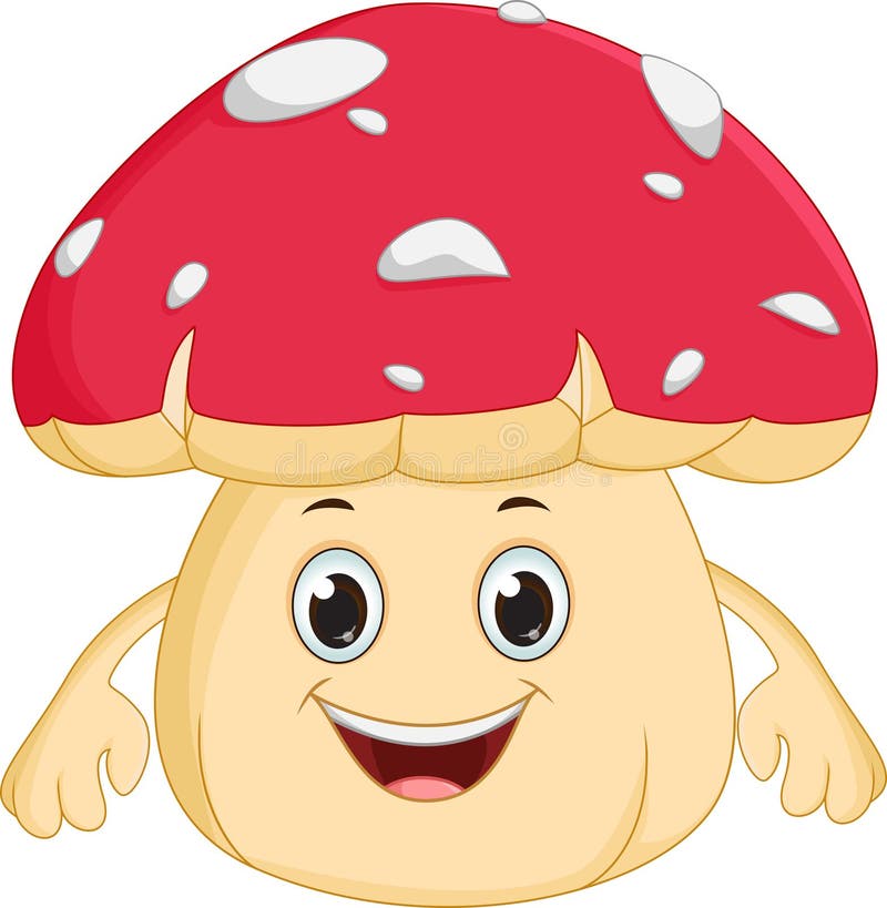 Happy mushroom cartoon stock vector. Illustration of comical - 73147180