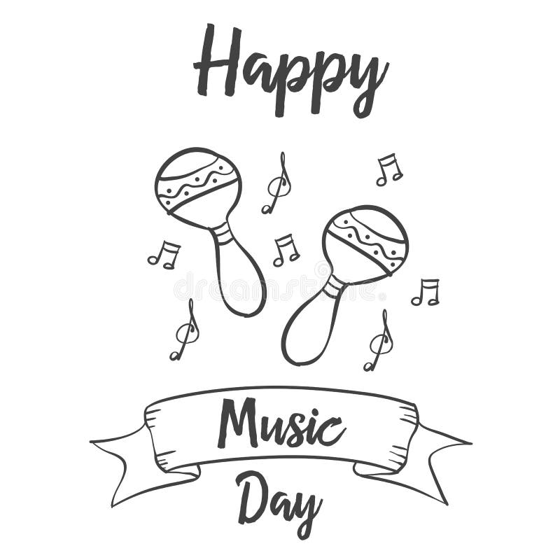 Happy Music Day Card Vector Art Stock Vector - Illustration of card ...