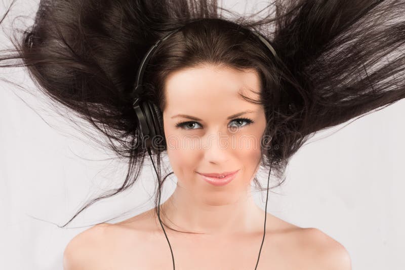 Happy music listener stock image. Image of glamor, beautiful - 13812009