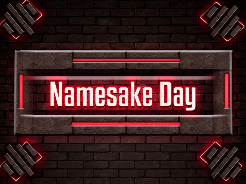 March Month , Namesake Day, Neon Text Effect on Bricks Background Stock ...