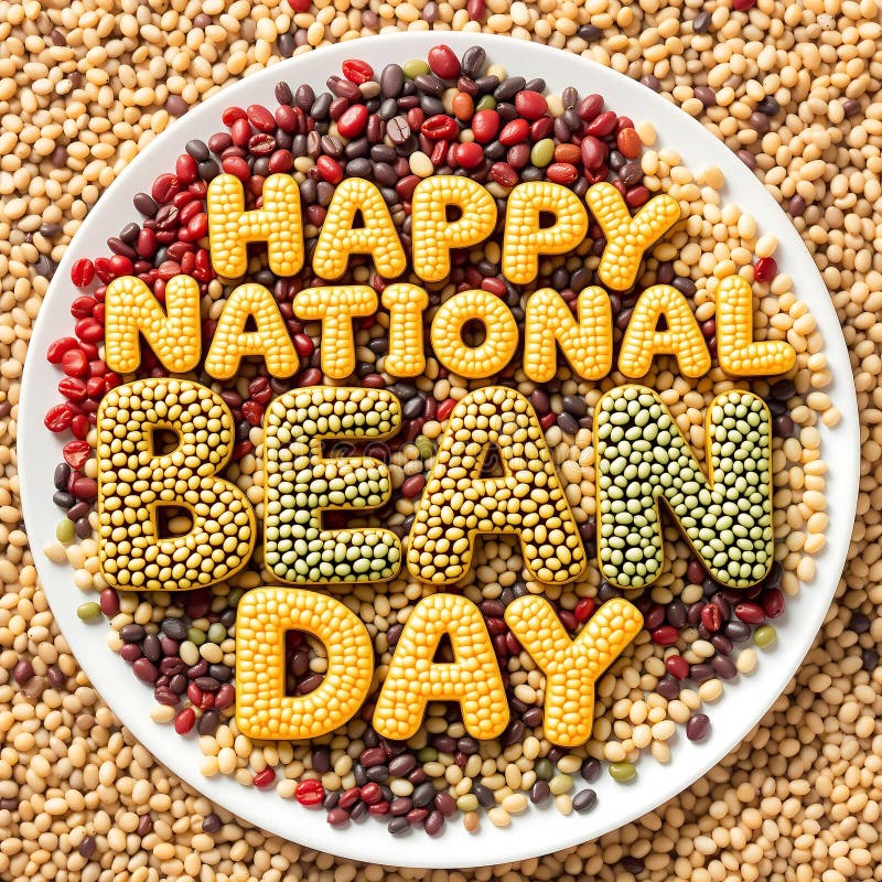 Happy National Bean Day with Colorful on the Plate Stock Photo - Image ...