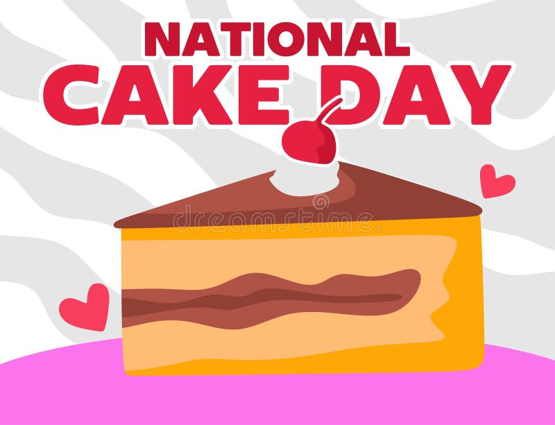 National Cake Day Sign and Badge Stock Vector - Illustration of dessert ...