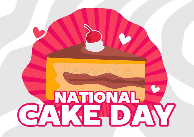 National Cake Day Sign and Badge Stock Vector - Illustration of dessert ...