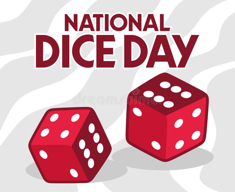 Happy National Dice Day with a Dice Stock Illustration - Illustration ...